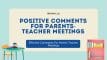 136+ (Positive & Negative) Comments For Parent-Teacher Meetings ...