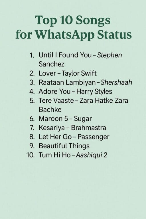 105+ Trending Songs for WhatsApp Status That Instantly Set the Mood ...