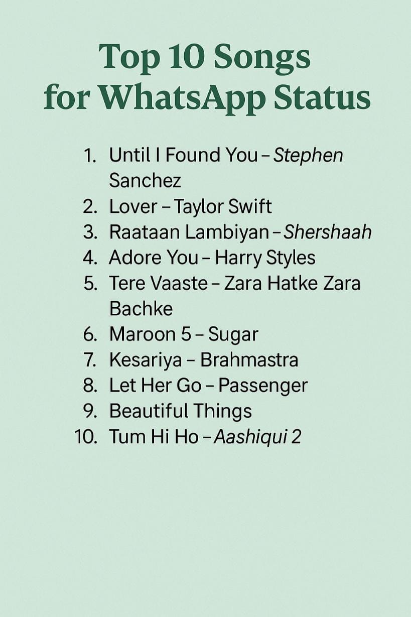 116+ Trending Songs for WhatsApp Status That Instantly Set the Mood ...