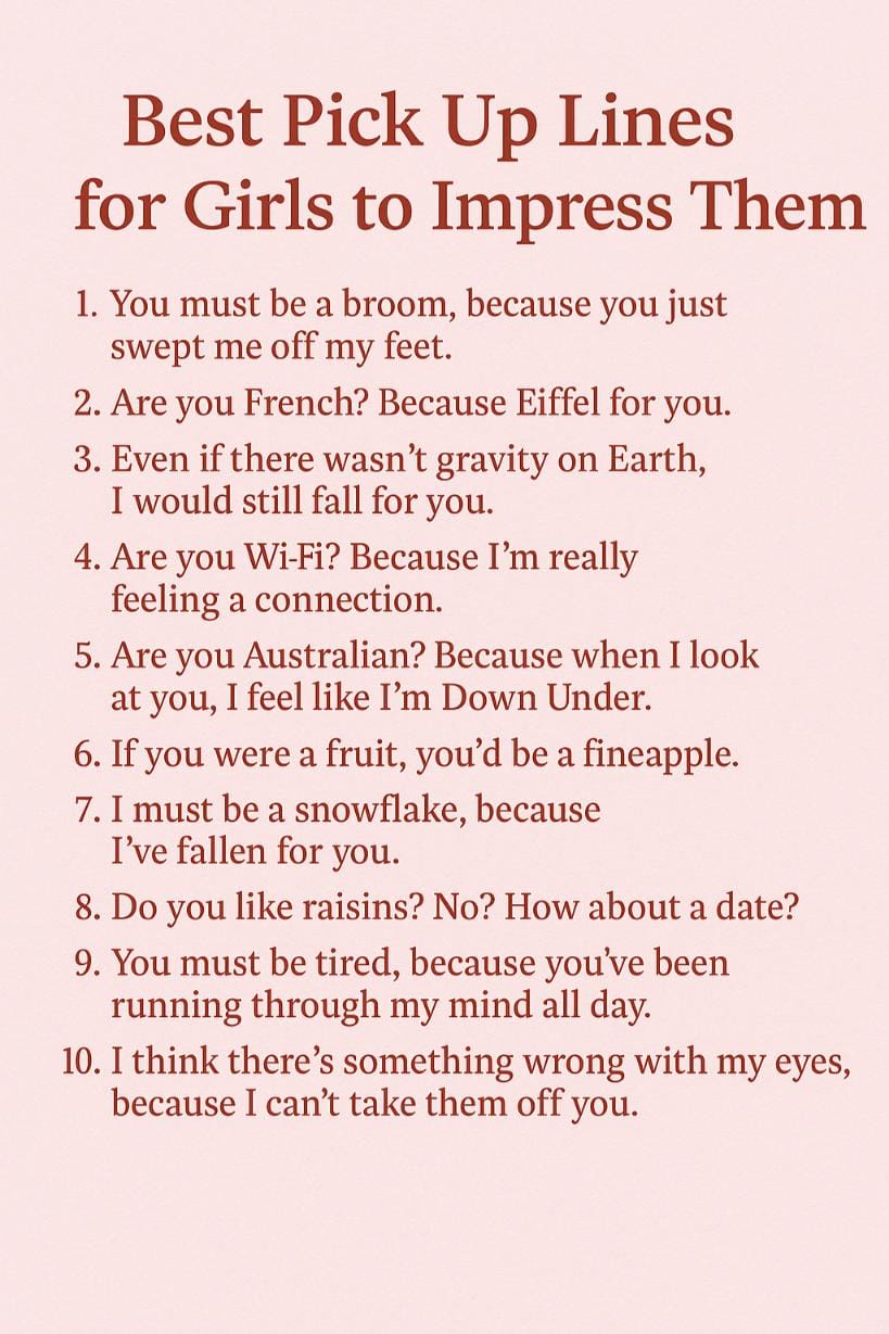 100+ Best Pick Up Lines for Girls to Impress Them — Trending Us