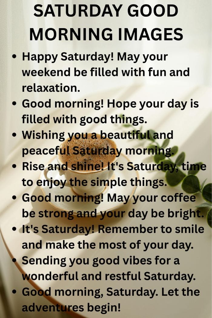 13+ Saturday Good Morning Images for Sharing — Trending Us