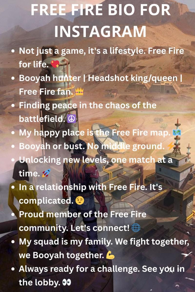 50+ Free Fire Bios for Instagram to Express Your Gamer Vibe — Trending Us