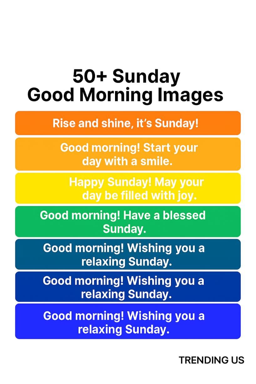 50+ Sunday Good Morning Images — Trending Us