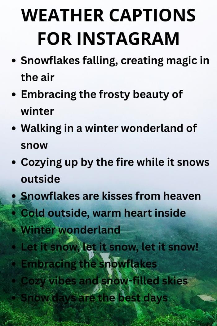 70+ Weather Captions for Instagram for all Your Moods — Trending Us