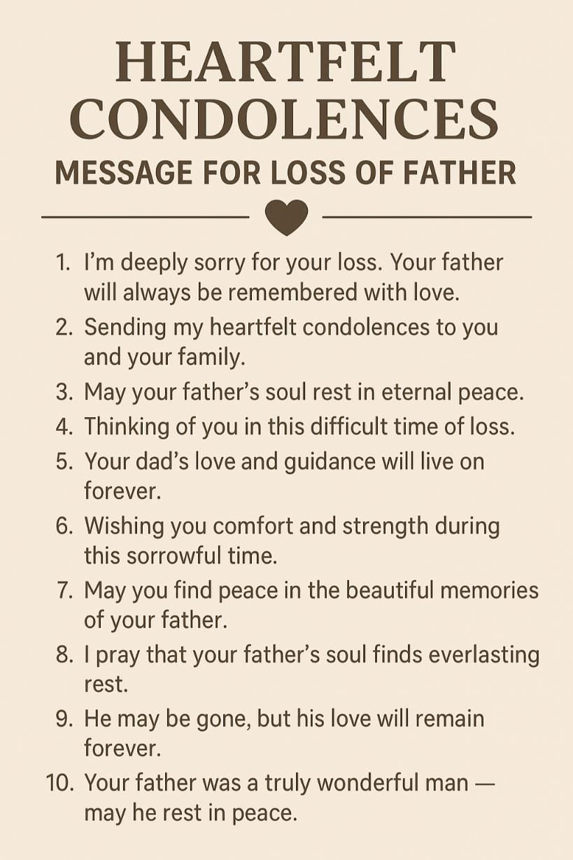 75+ Condolence Messages for the Loss of a Father — Trending Us