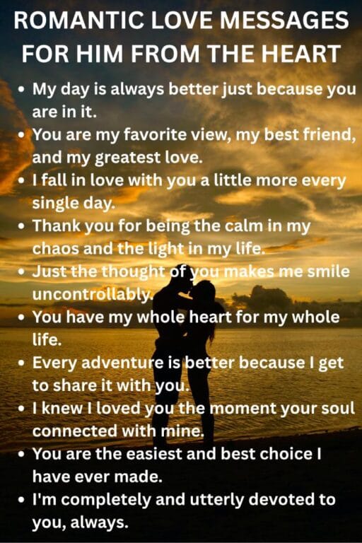 70+ Romantic Love Messages for Him from the Heart — Trending Us