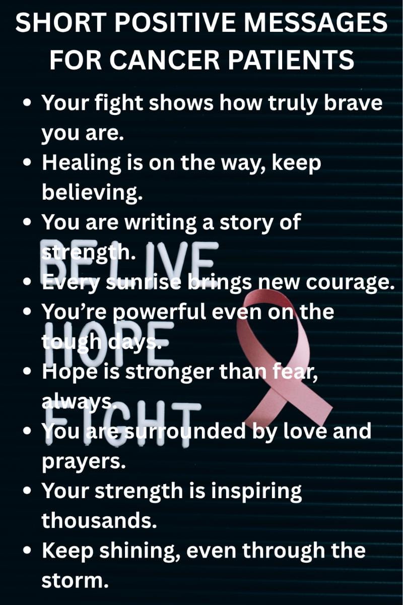 75+ Short Positive Messages for Cancer Patients to Feel Supported ...