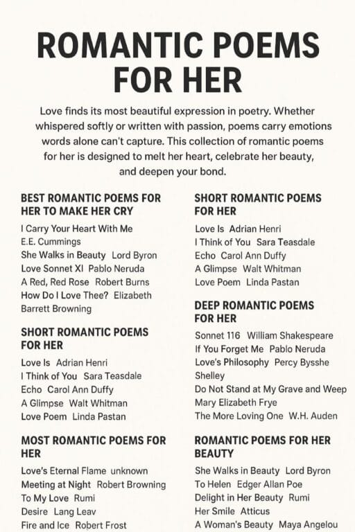 80+ Romantic Poems for Her — Trending Us