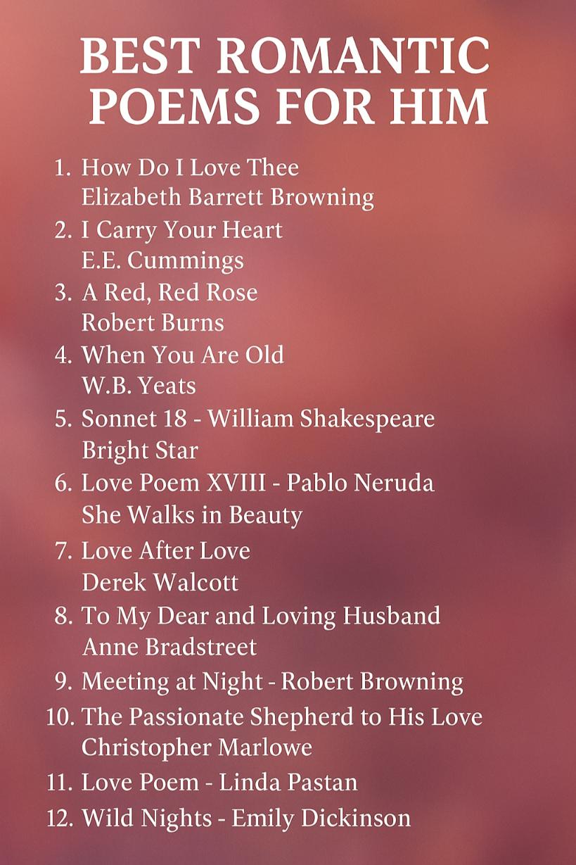 85+ Romantic Poems for Him — Trending Us