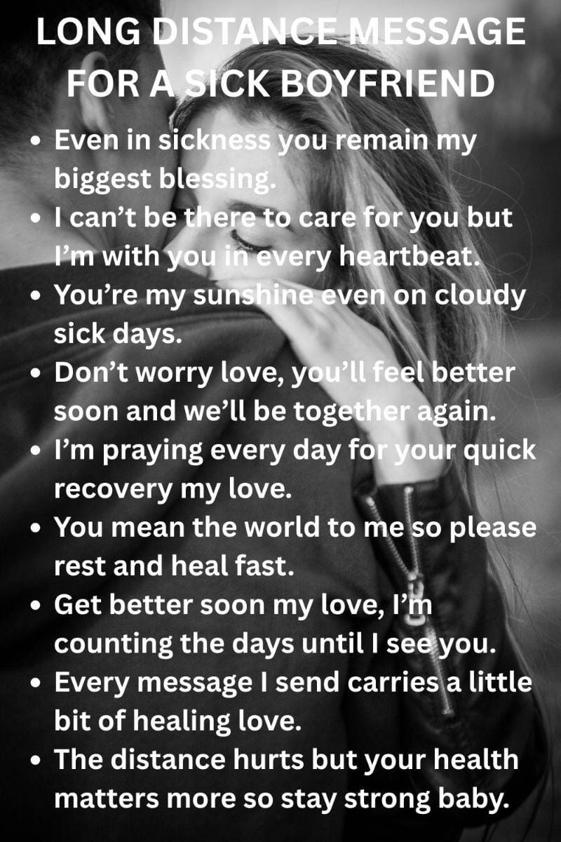 75+ Long Distance Messages for a Sick Boyfriend — Trending Us