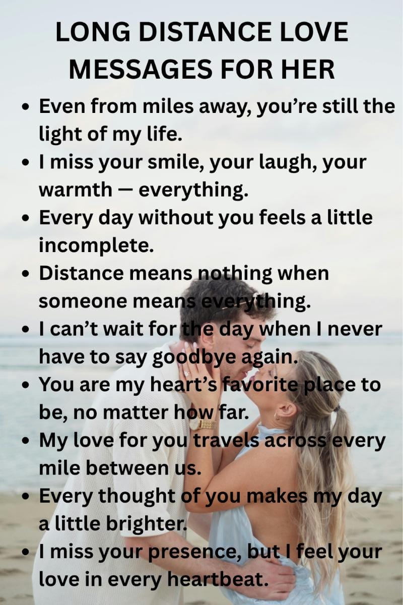 75+ Long Distance Love Messages for Her — Trending Us