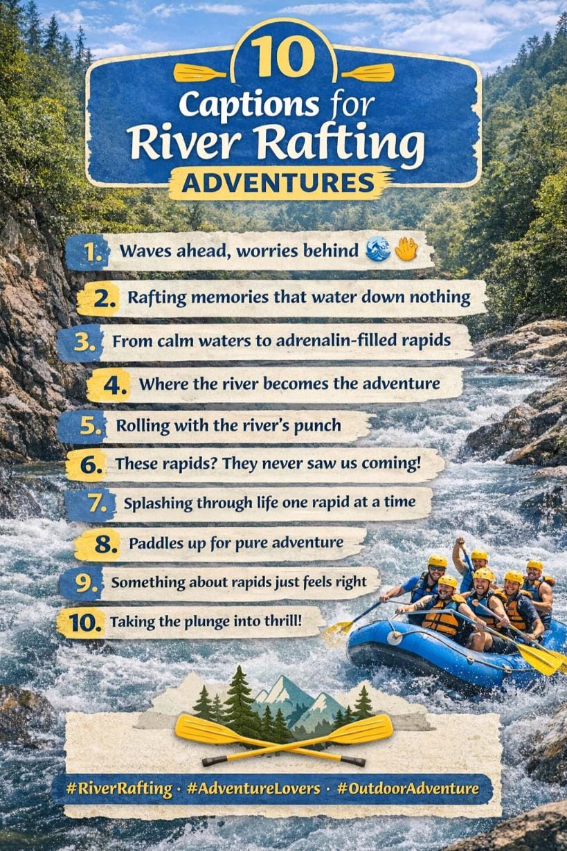 90+ Instagram Captions for River Rafting Reels & Posts — Trending Us