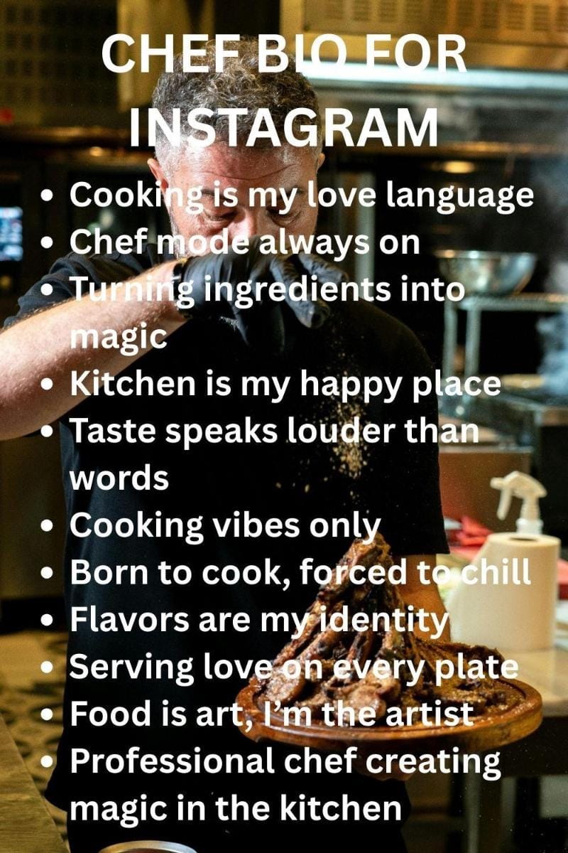 50+ Instagram Bios for Chefs — Trending Us