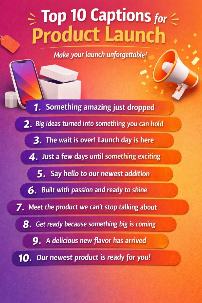 60+ Perfect & Professional Instagram Captions for Product Launch ...